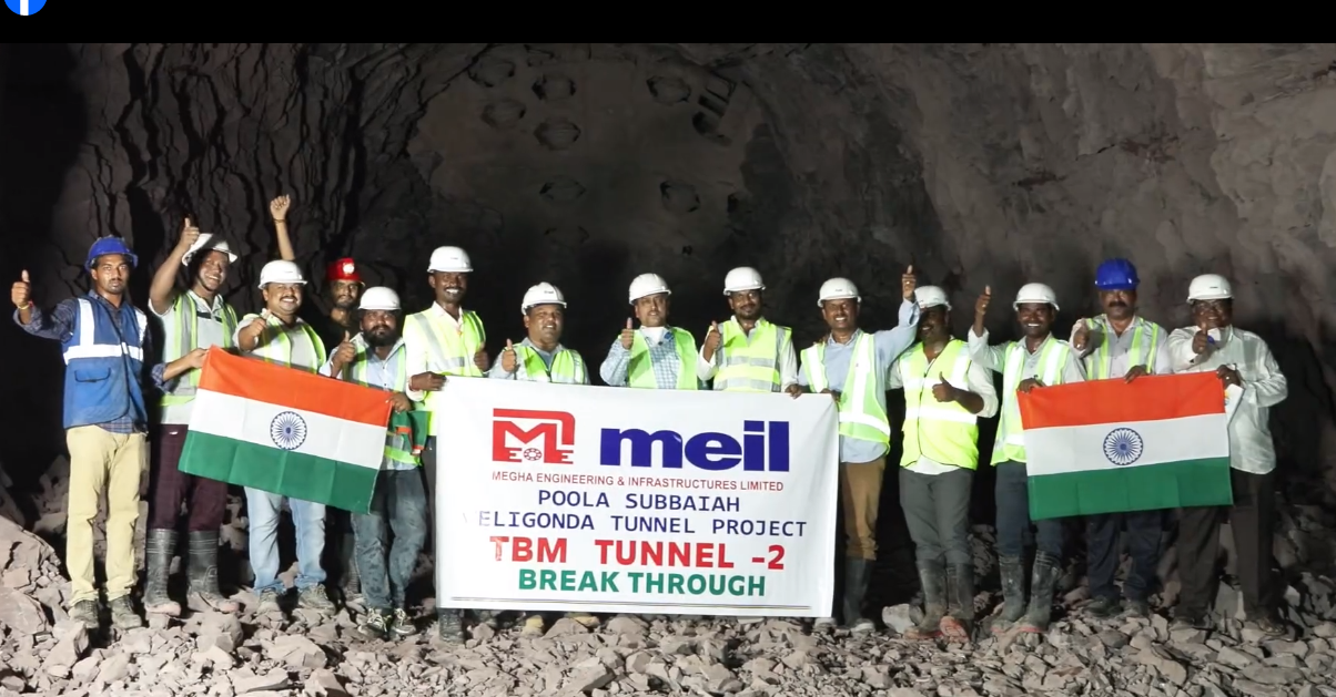 Major breakthrough for Veligonda project, MEIL completes 2nd tunnel ...