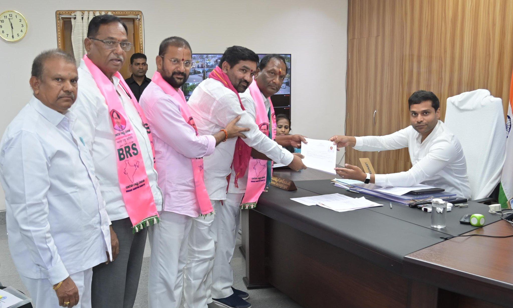 Koppula Eshwar Files Nomination for Peddapalli LS seat