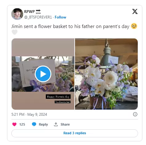 BTS Jimin Surprises Father on Parents' Day