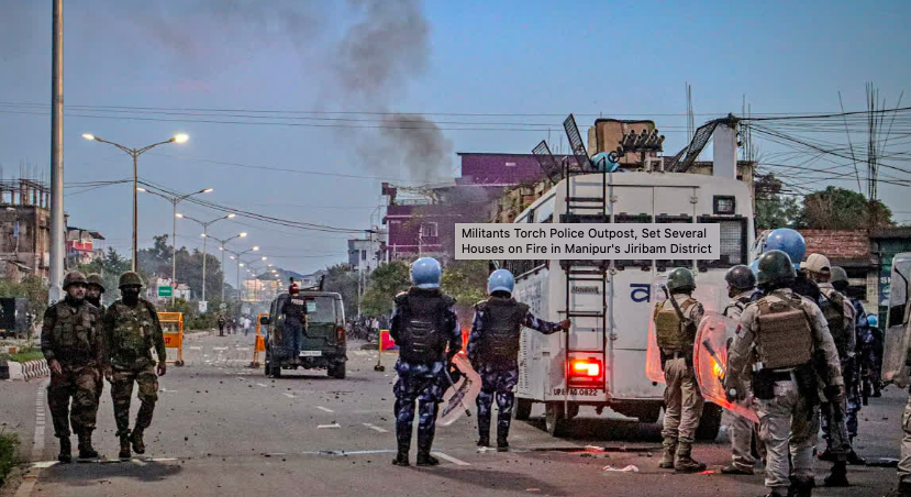 Armed militants torch police outpost, set several houses on fire in ...