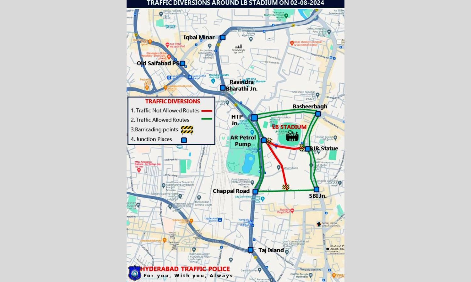 Traffic Diversions Announced for CM’s Event at LB Stadium
