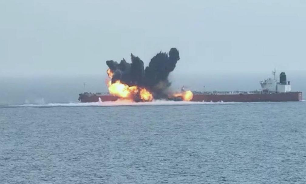 French Destroyer Rescues 29 Mariners from Oil Tanker Stricken in Red ...