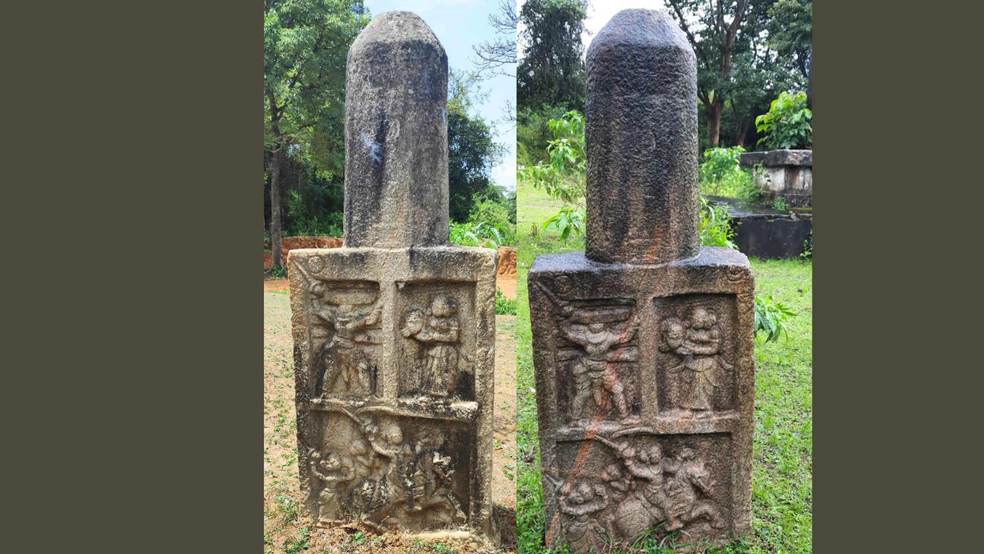 Rare Garuda Pillar Unearthed in Araga's Veerabhadra Temple