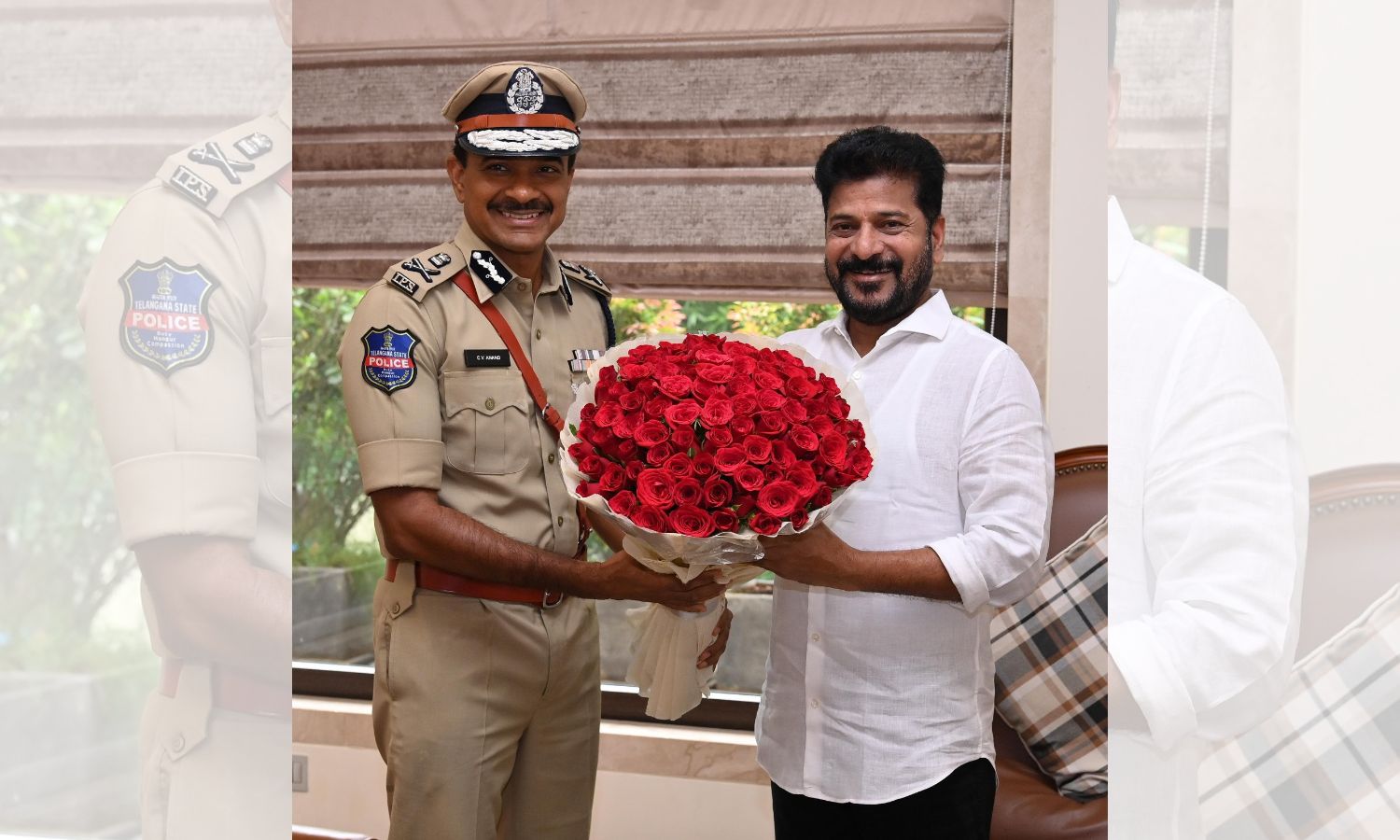 CV Anand calls on CM Revanth after taking charge as Hyderabad CP