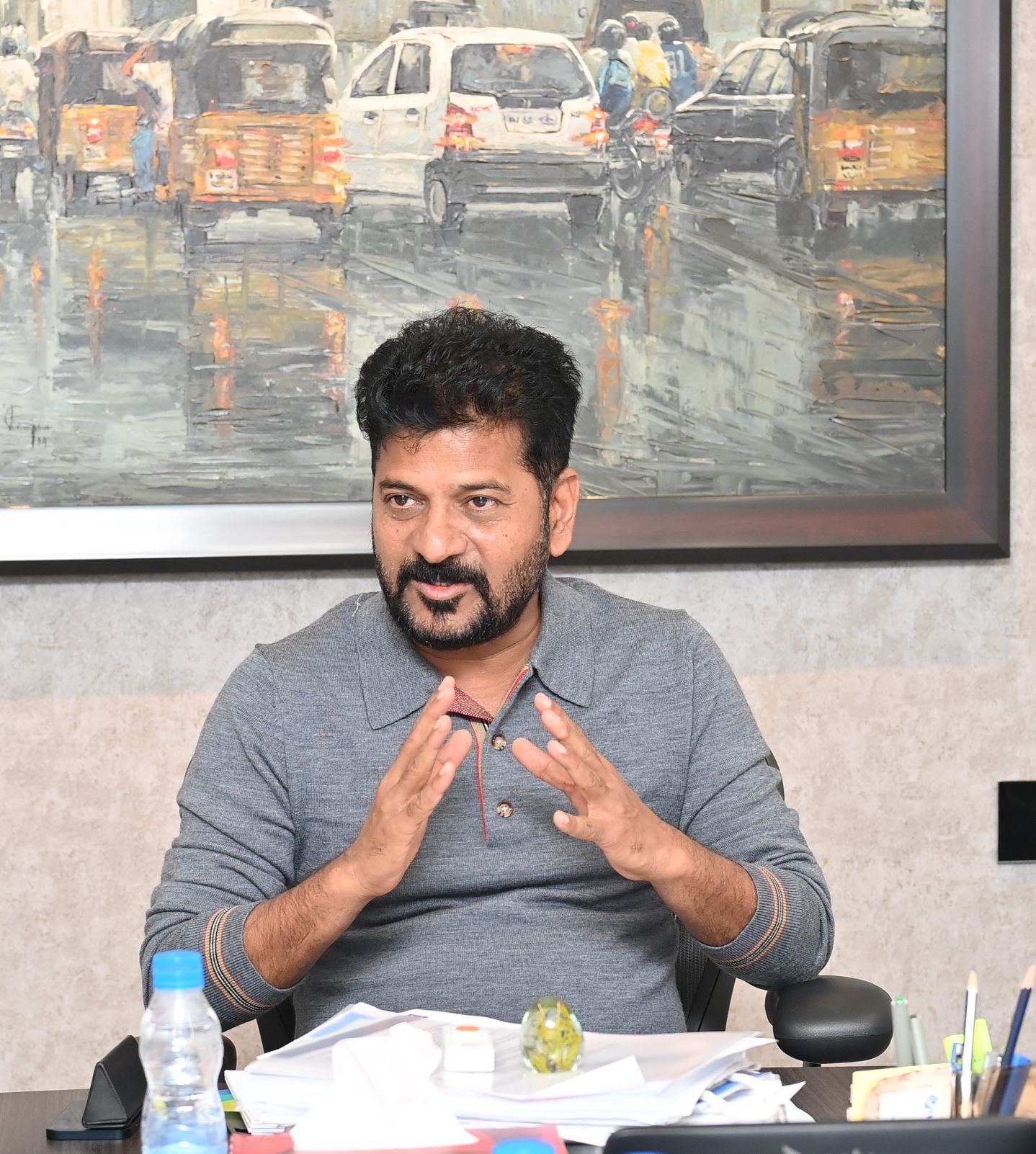 CM Revanth Reddy consoles Uttam Kumar Reddy