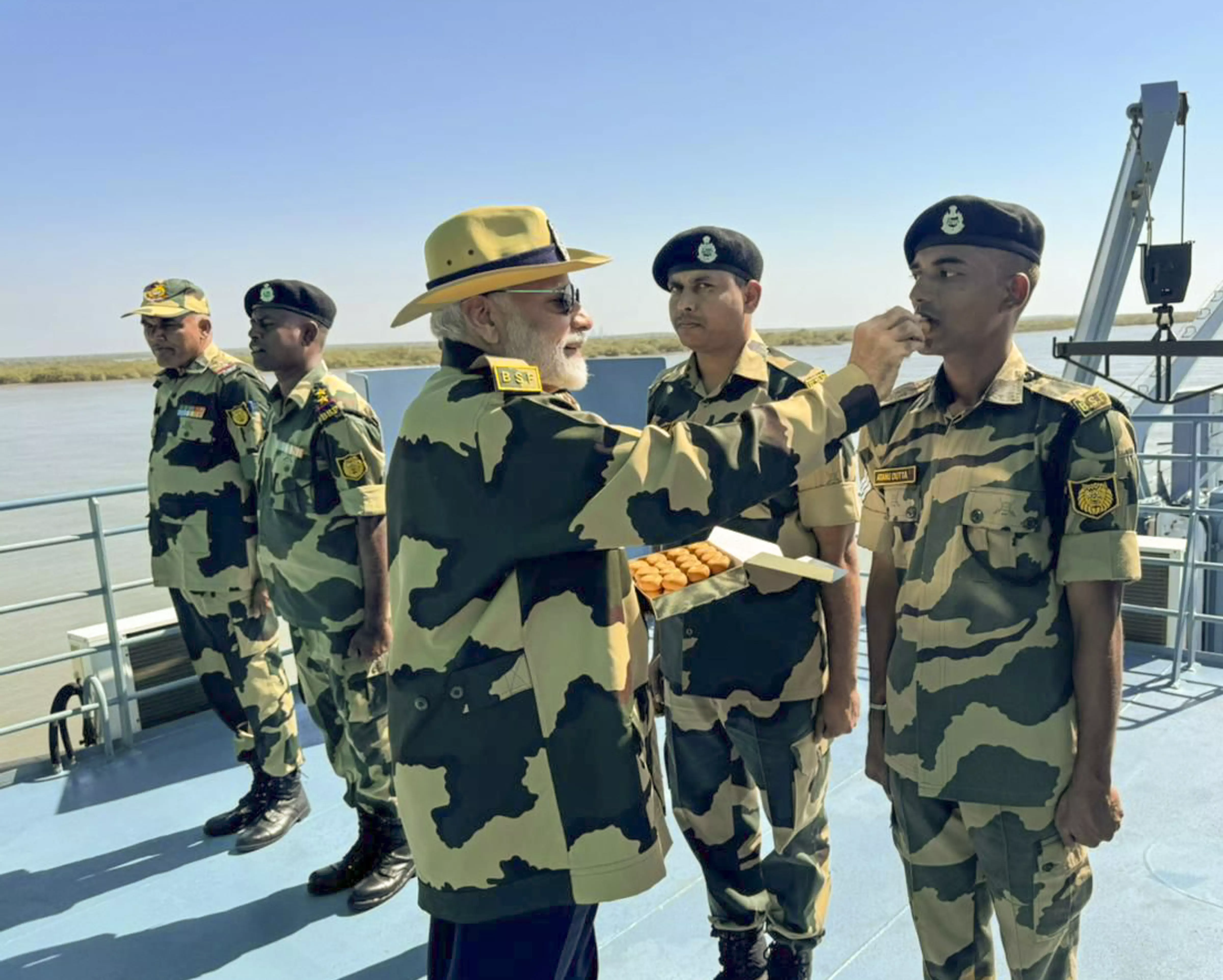 Prime Minister Narendra Modi during the Diwali celebration with Jawans ...