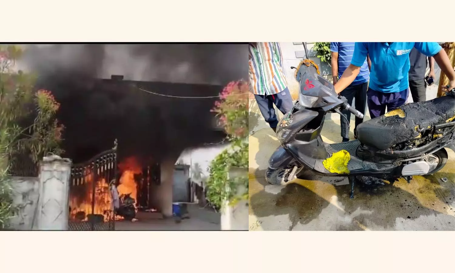 Two e-bikes catch fire in separate incidents in Telangana Two e-bikes catch fire in separate incidents in Telangana