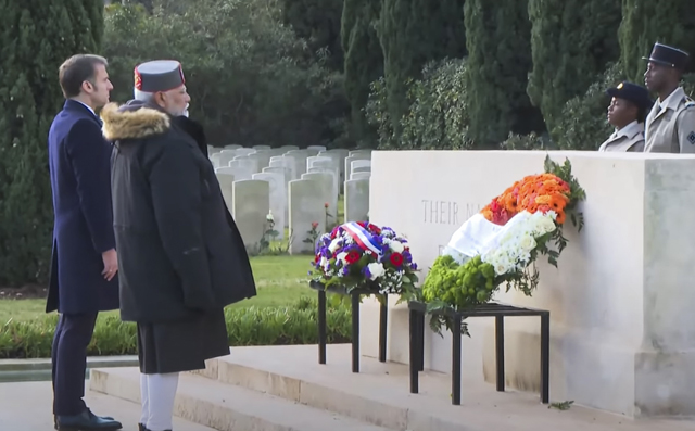 Modi Pays Tribute to Indian Soldiers at Mazargues Cemetery in France