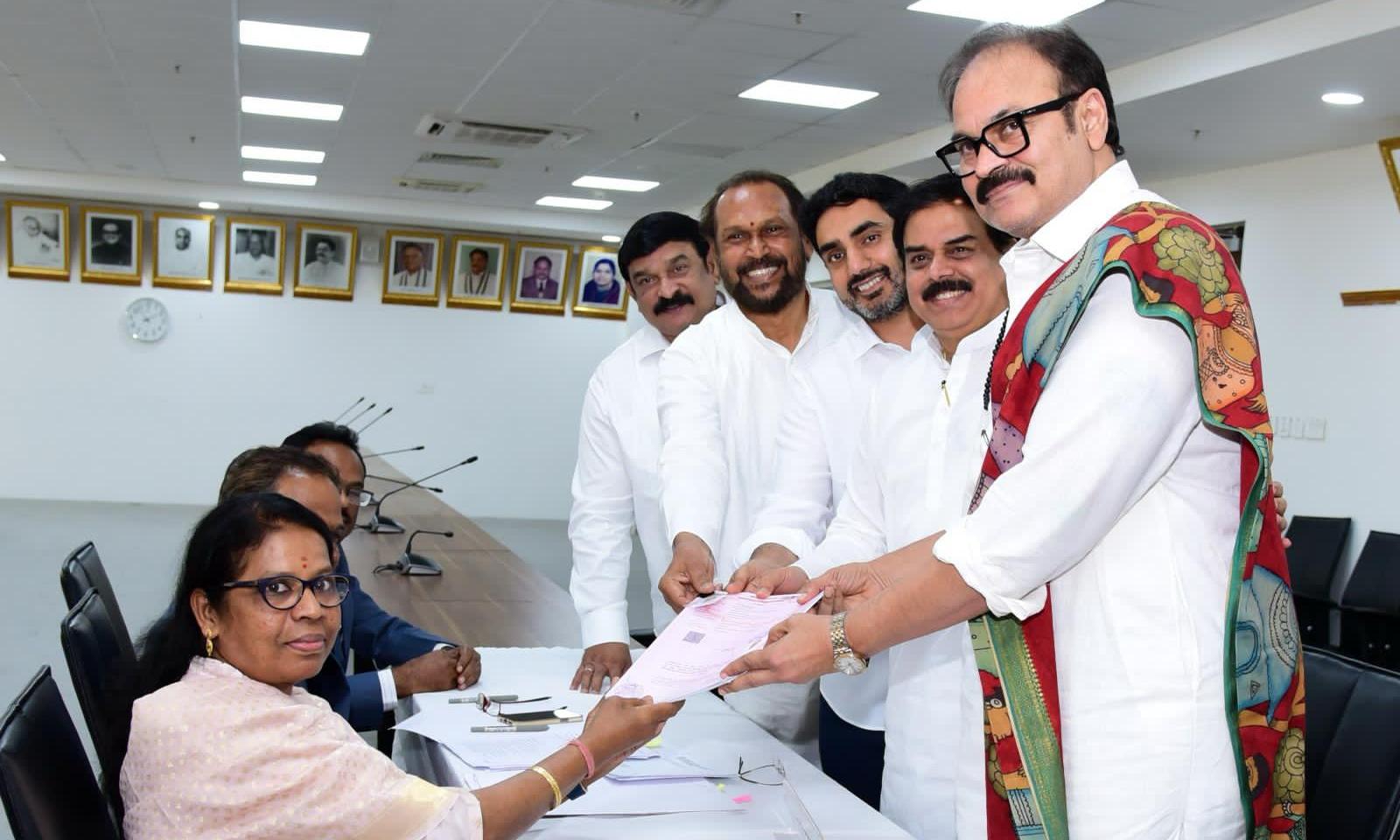 Nagababu Files Nomination for MLA Quota MLC