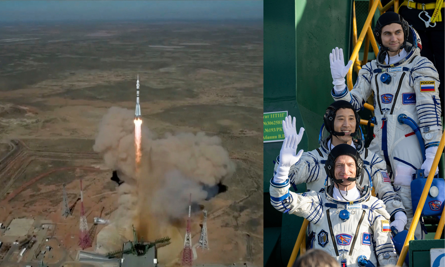 NASA astronaut with two Russian crew-mates launches to International ...