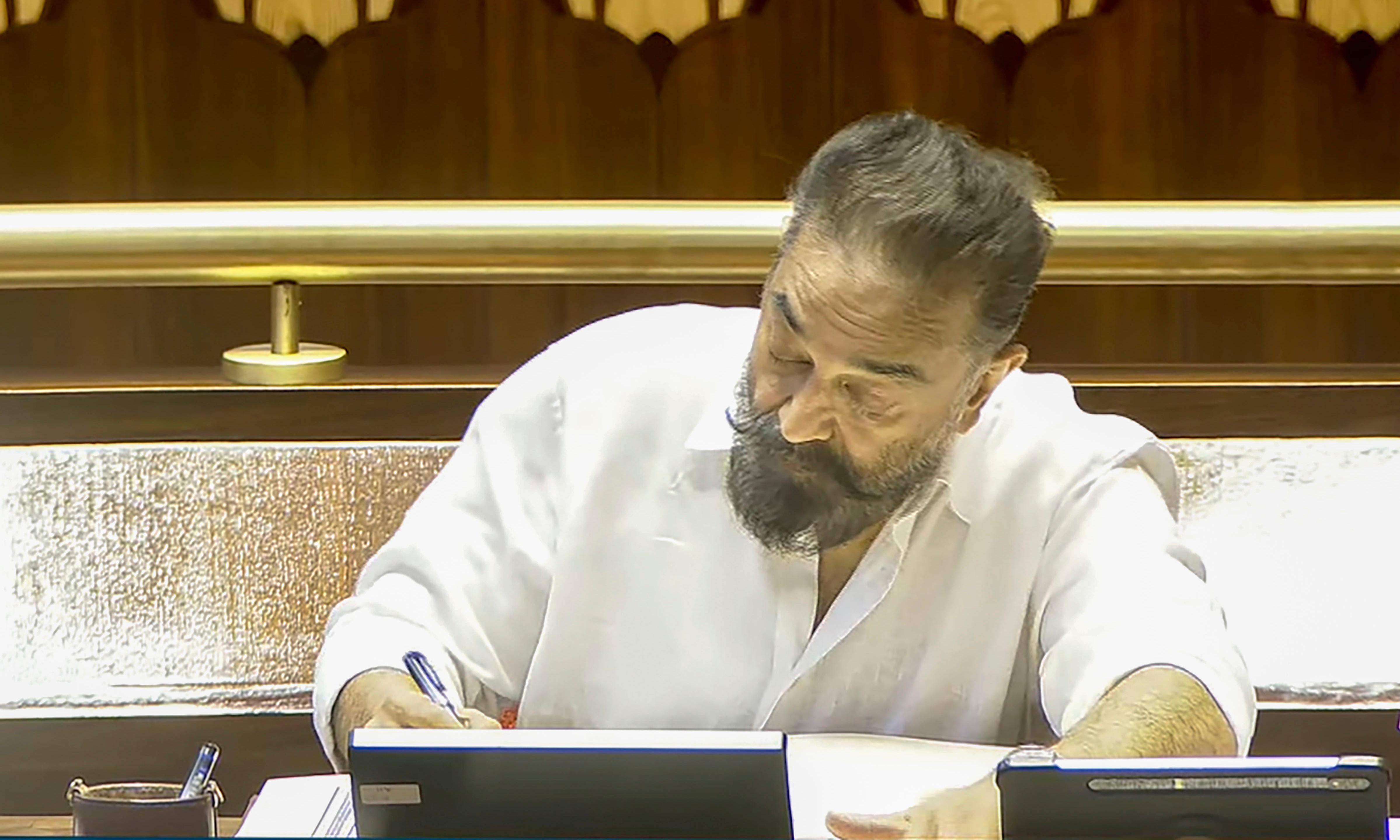 MNM Leader Kamal Haasan Takes Oath as Rajya Sabha Member