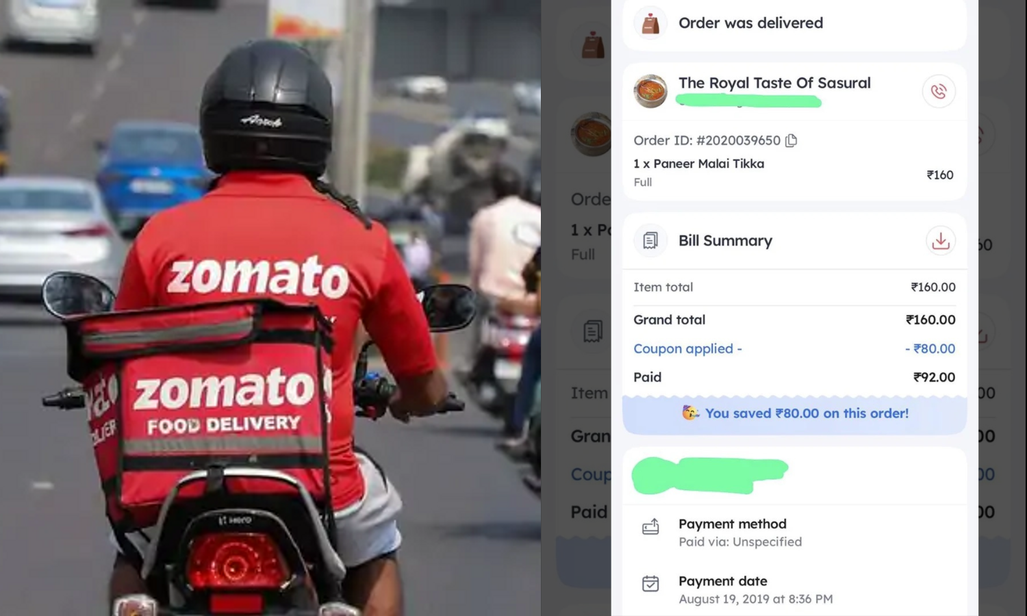 No Delivery Fees or Platform Charges: 7-Year-Old Zomato Bill Goes Viral ...