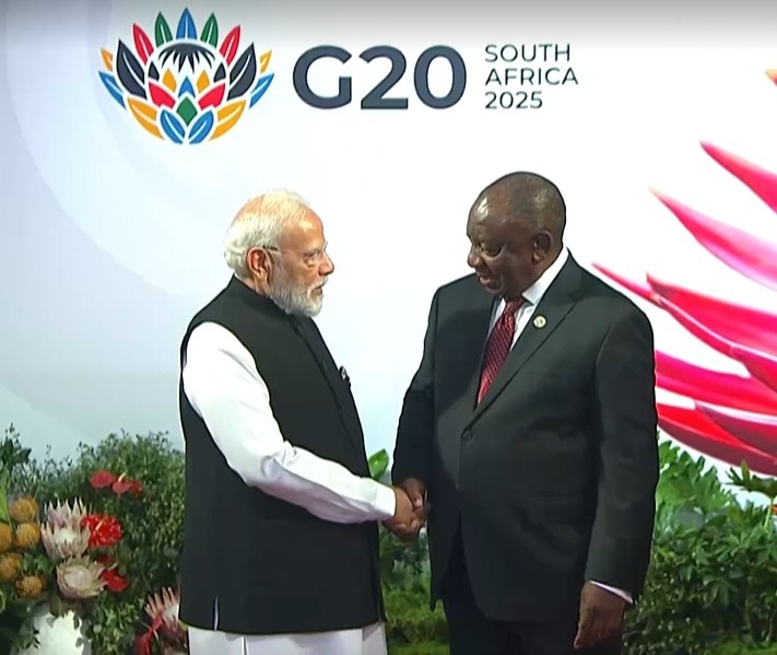PM Modi Arrives at G-20 Summit Venue in Johannesburg