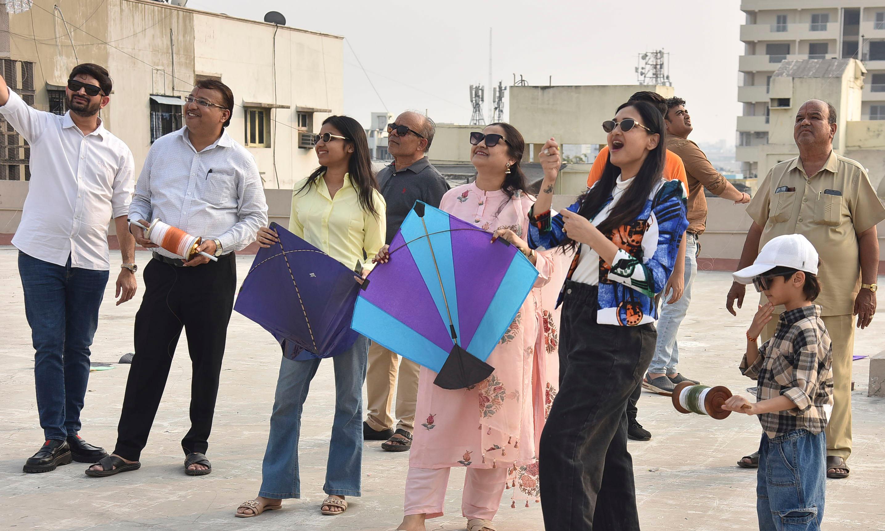 Hyderabadis Celebrate Bhogi With Kites, Rangolis