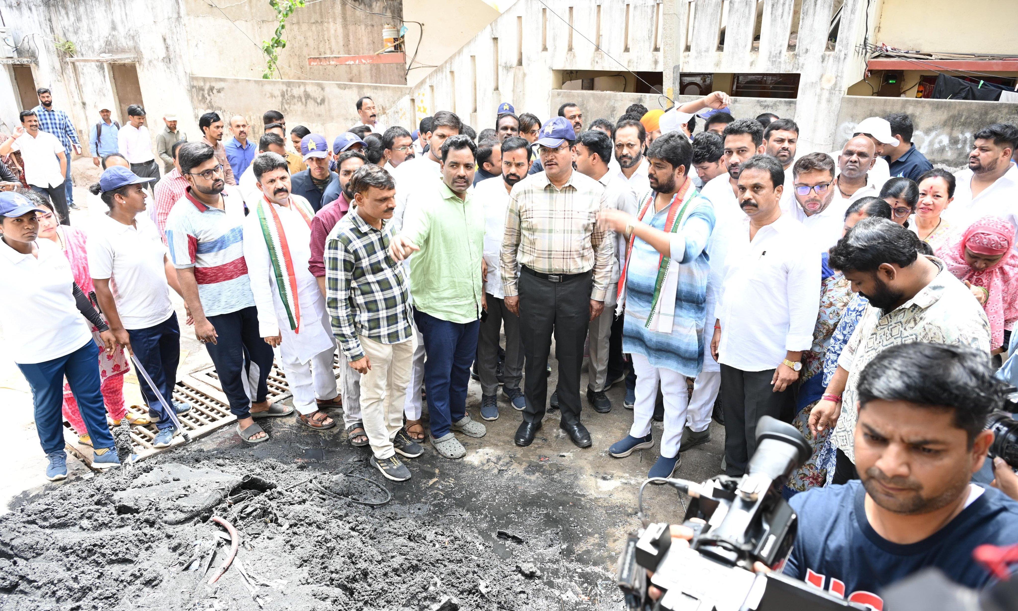 Officials Inspect Desilting Works in Krishnanagar