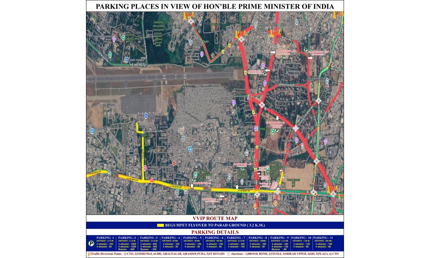 Traffic Curbs in Hyderabad Ahead of Modi’s Visit