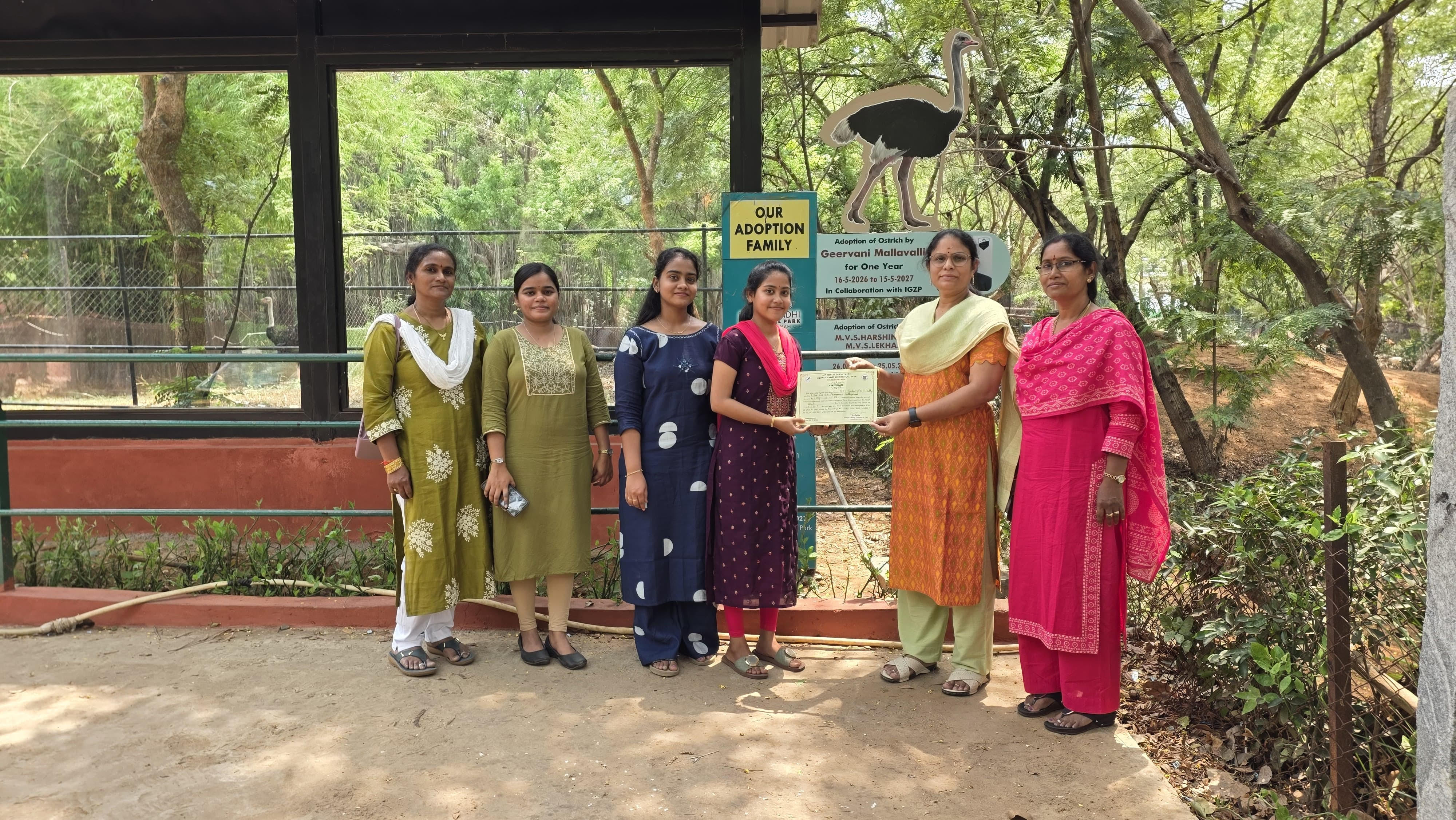 Ostrich Adopted at Vizag Zoo