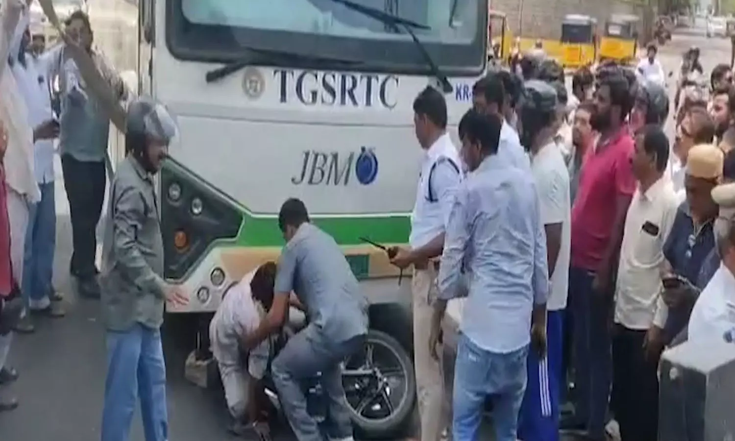 Secunderabad Accident: Man Stuck Under RTC Bus, Rescued