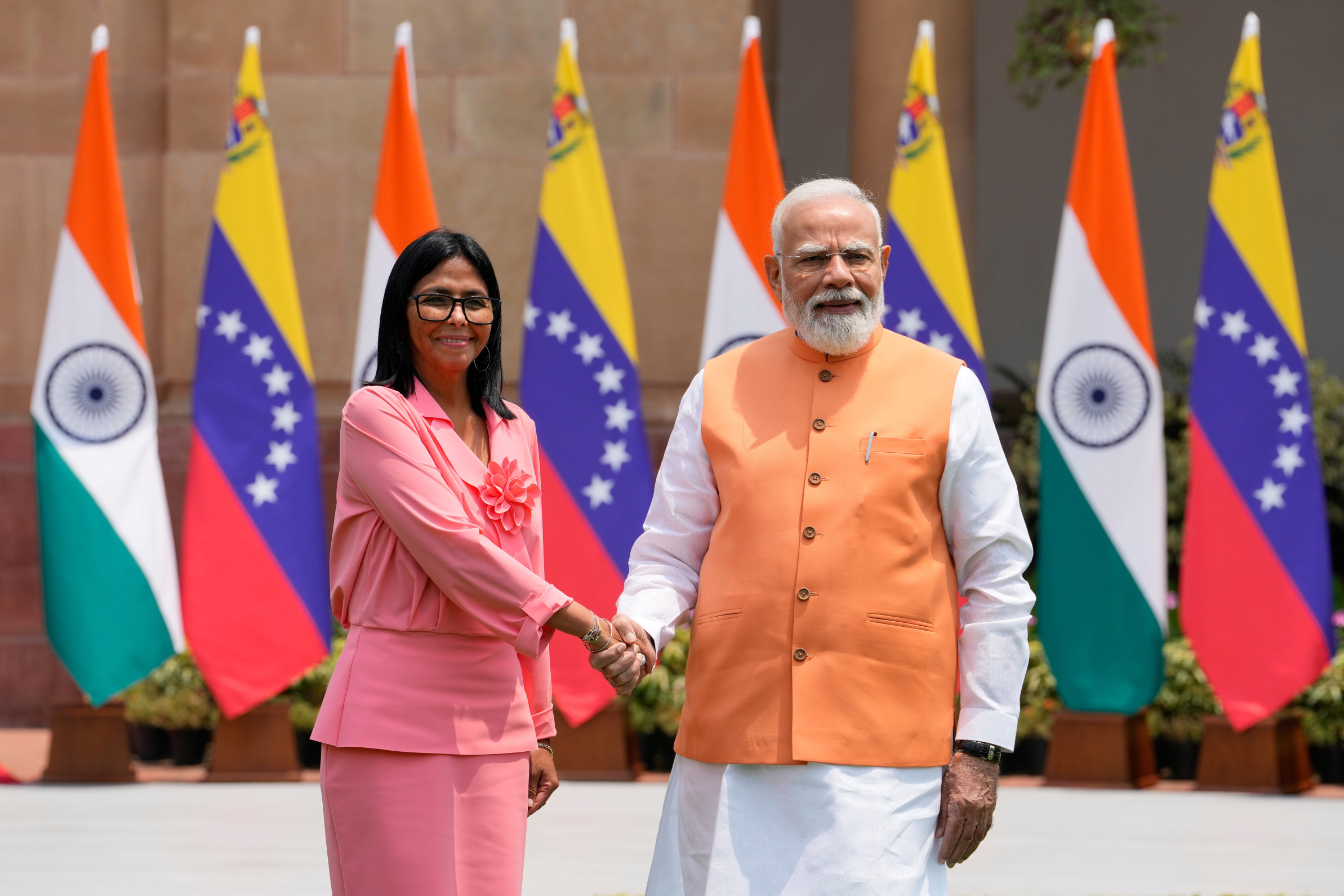 PM Modi Meets Venezuela's Acting President Delcy Rodriguez